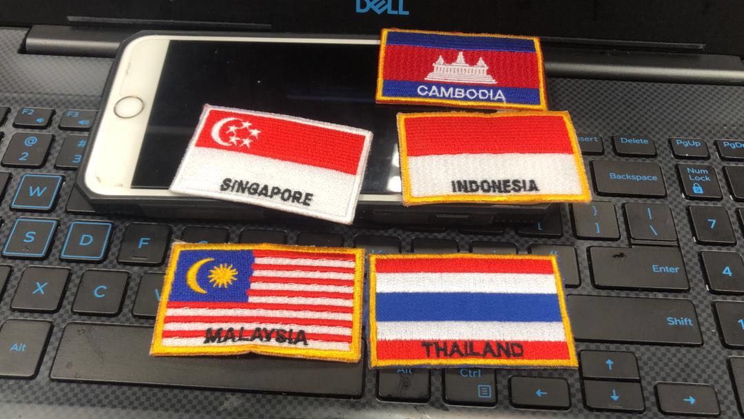 ASEAN Flag Embroidery Patches (6cm x 3.5cm), Hobbies & Toys, Travel ...