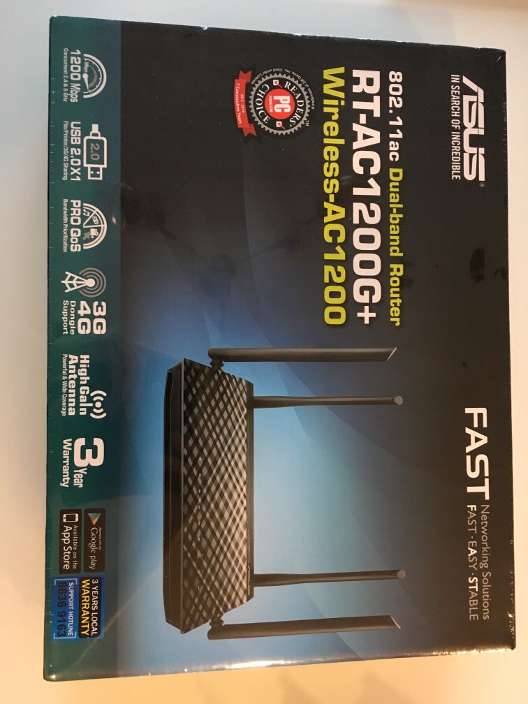Asus Wireless AC1200 Dual-Band Router - (RT-AC1200G+), Computers & Tech ...