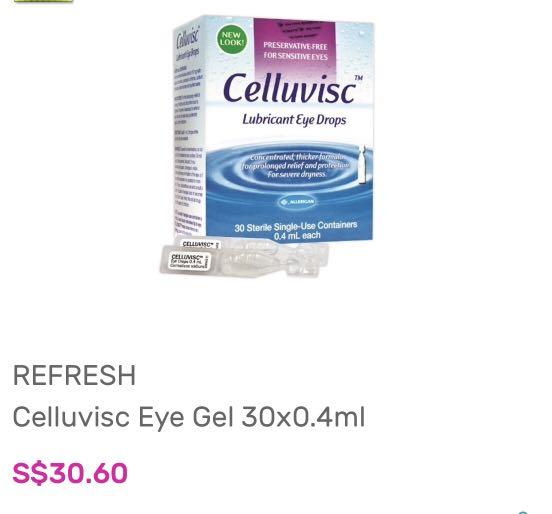 Celluvisc lubricant eye drops, Beauty & Personal Care, Face, Face Care ...