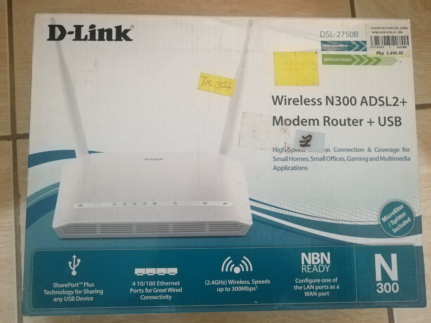 D-Link Wireless N300 ADSL+MODEM ROUTER+USB, Computers & Tech, Parts ...