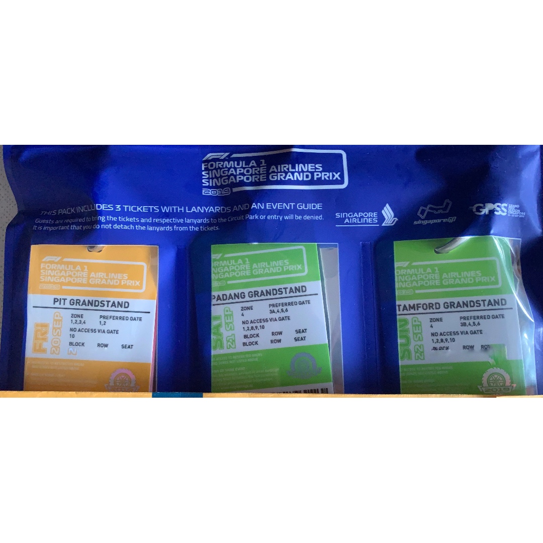 F1 2019 Tickets - Stamford Combi - Singapore Formula 1 Race, Tickets ...