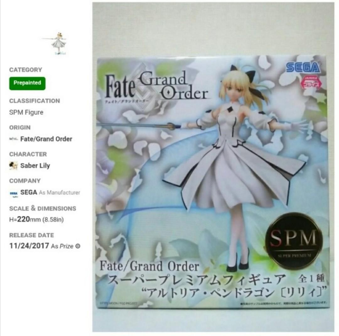 Fate Grand Order - Saber Lily - SPM Figure SEGA, Altria Pendragon ...