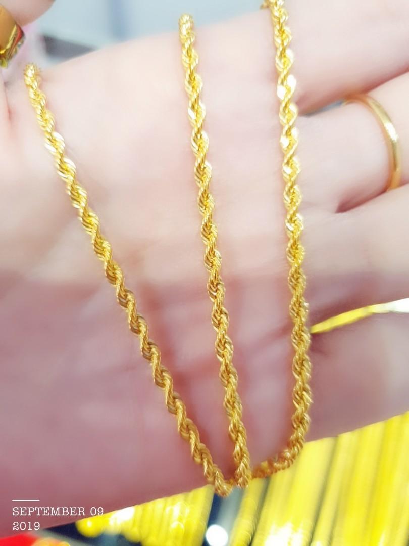 Gold 916 Rope Chain, Men's Fashion, Accessories, Others on Carousell