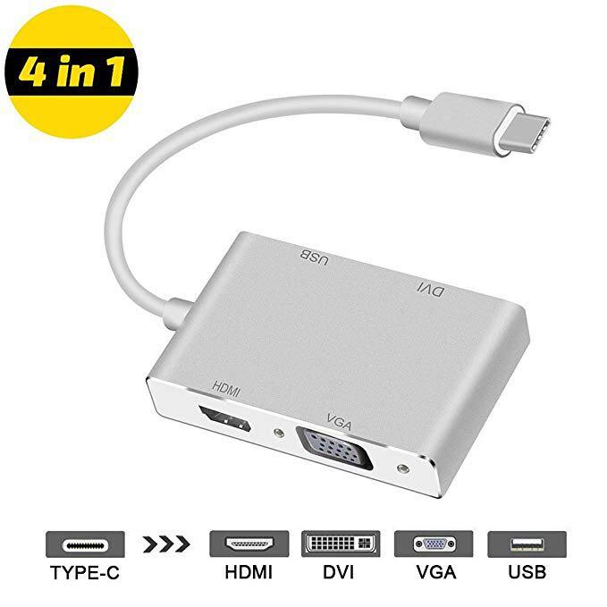 HG463: Type C to HDMI Adapter, Arktek USB C 3.1 to HDMI DVI VGA USB 3.0 ...