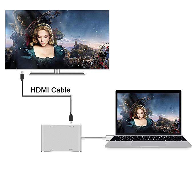 HG463: Type C to HDMI Adapter, Arktek USB C 3.1 to HDMI DVI VGA USB 3.0 ...