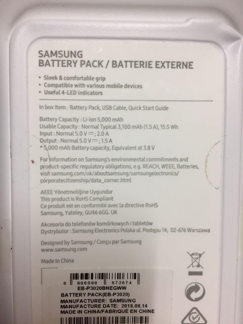 NEW Samsung 5000mAH Power Bank, Mobile Phones & Gadgets, Mobile ...