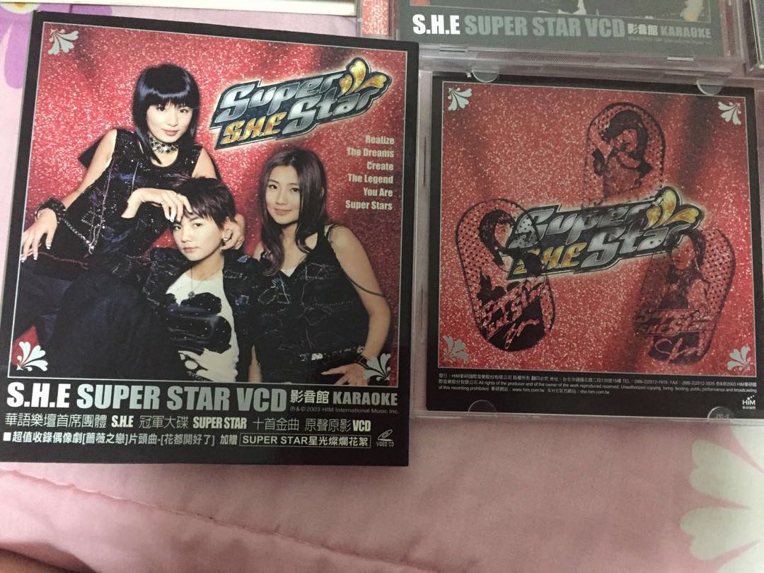 S.H.E SHE Hebe Super Star vcd with stamps , Hobbies & Toys, Music & Media, Vinyls on Carousell