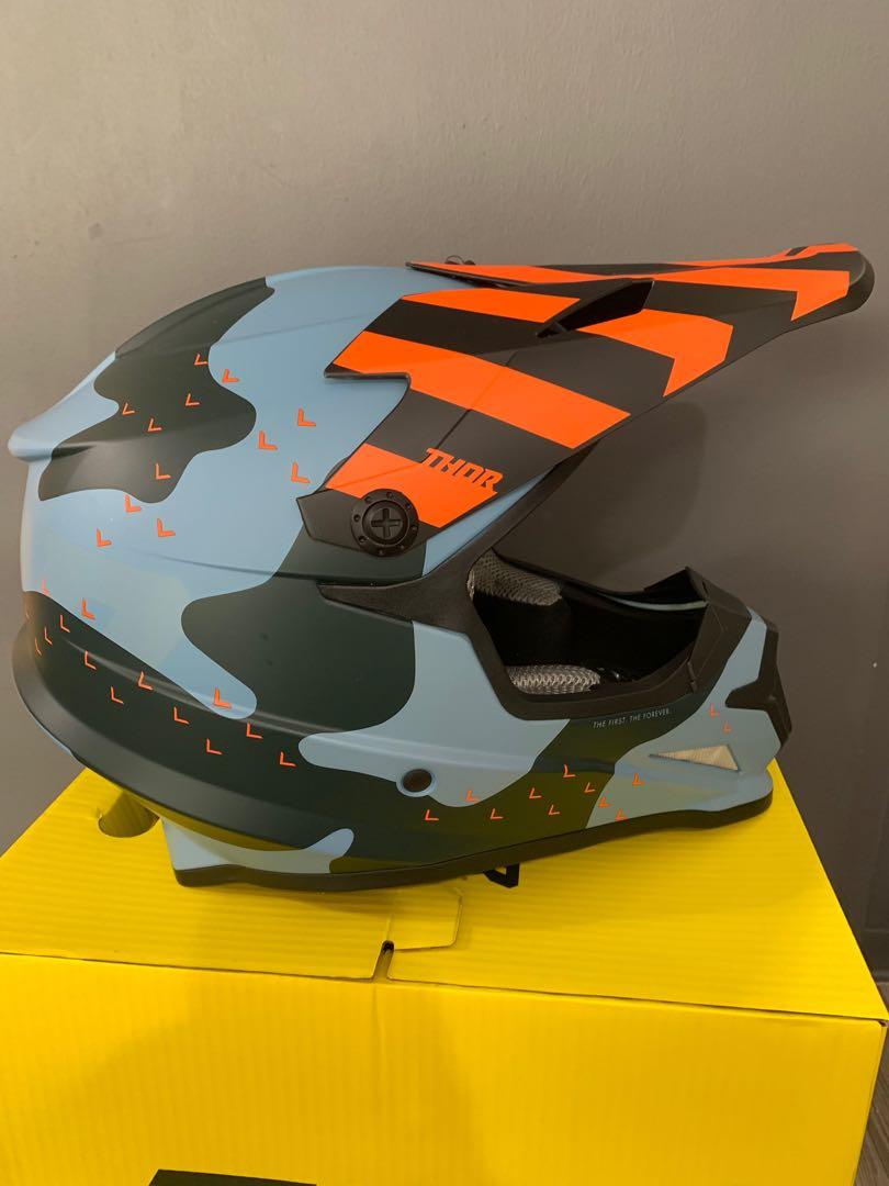 Thor Sector 2019 Blue Camo Full Face Helmet Dot Approved, Motorcycles ...