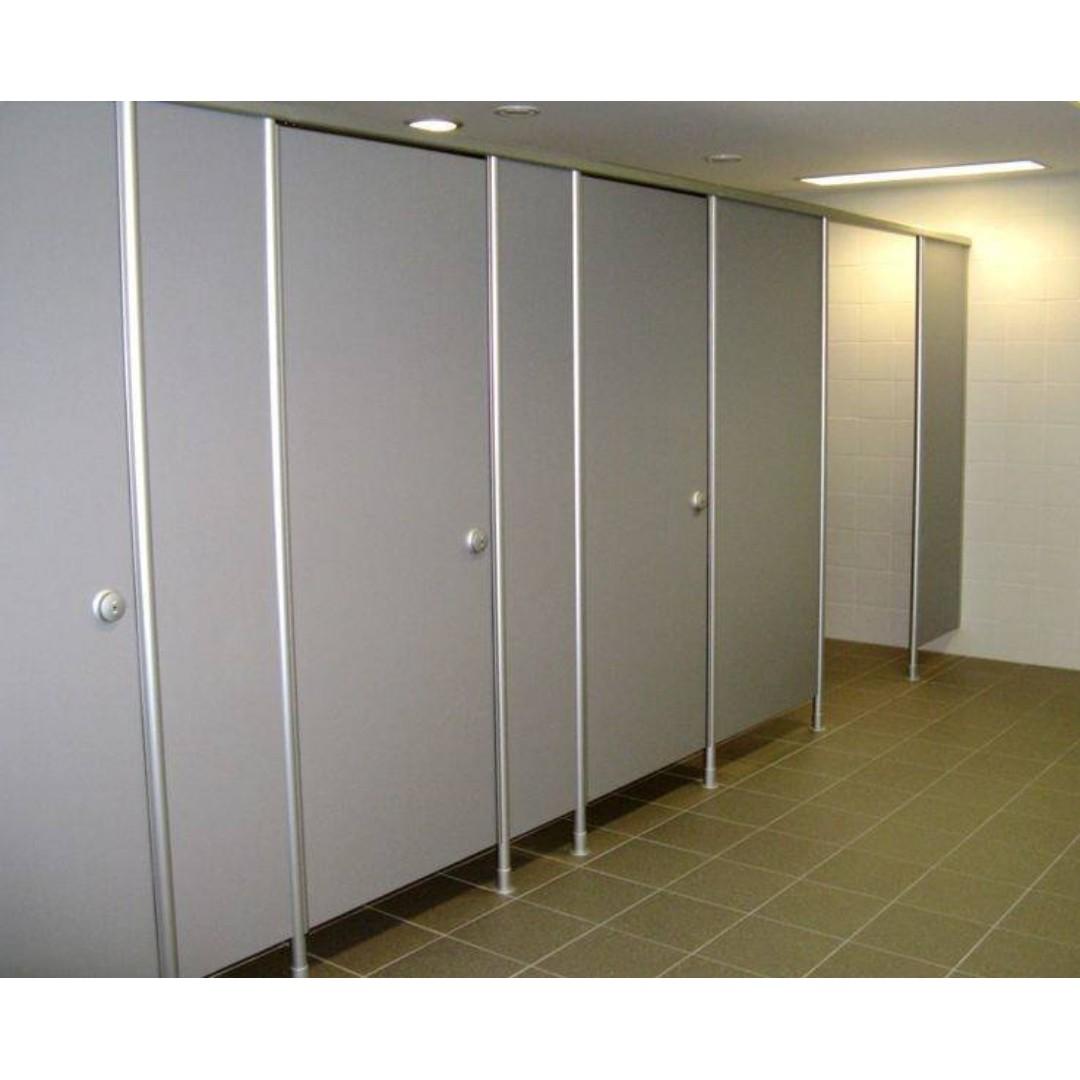 Toilet Partition Cubicle (PVC and Phenolic), Furniture & Home Living ...