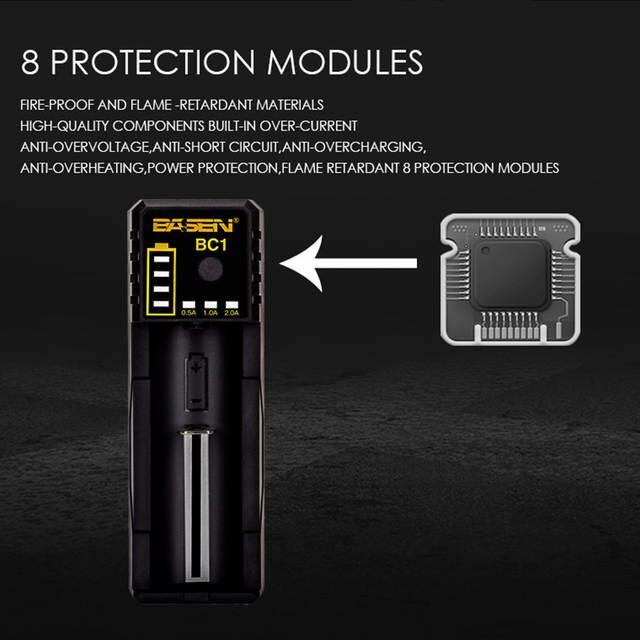Basen BC1 Single Slot Lithium Battery Charger Single bay 2A Fast Charge ...