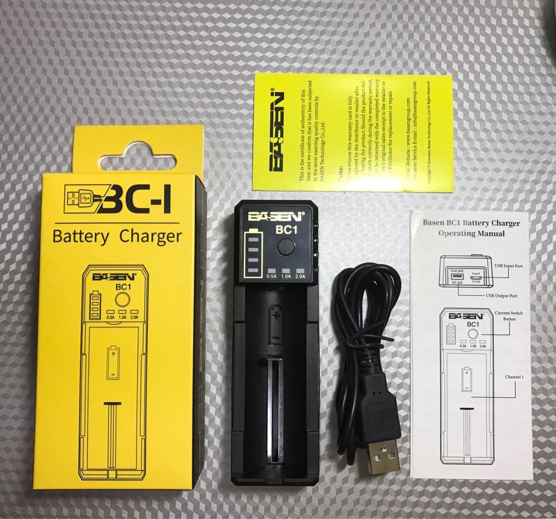 Basen BC1 Single Slot Lithium Battery Charger Single bay 2A Fast Charge ...