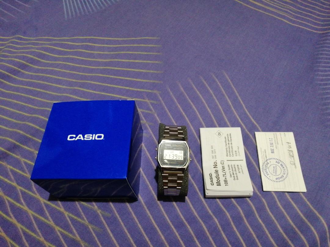 Casio A168WA-1UWD Silver Stainless, Men's Fashion, Watches ...