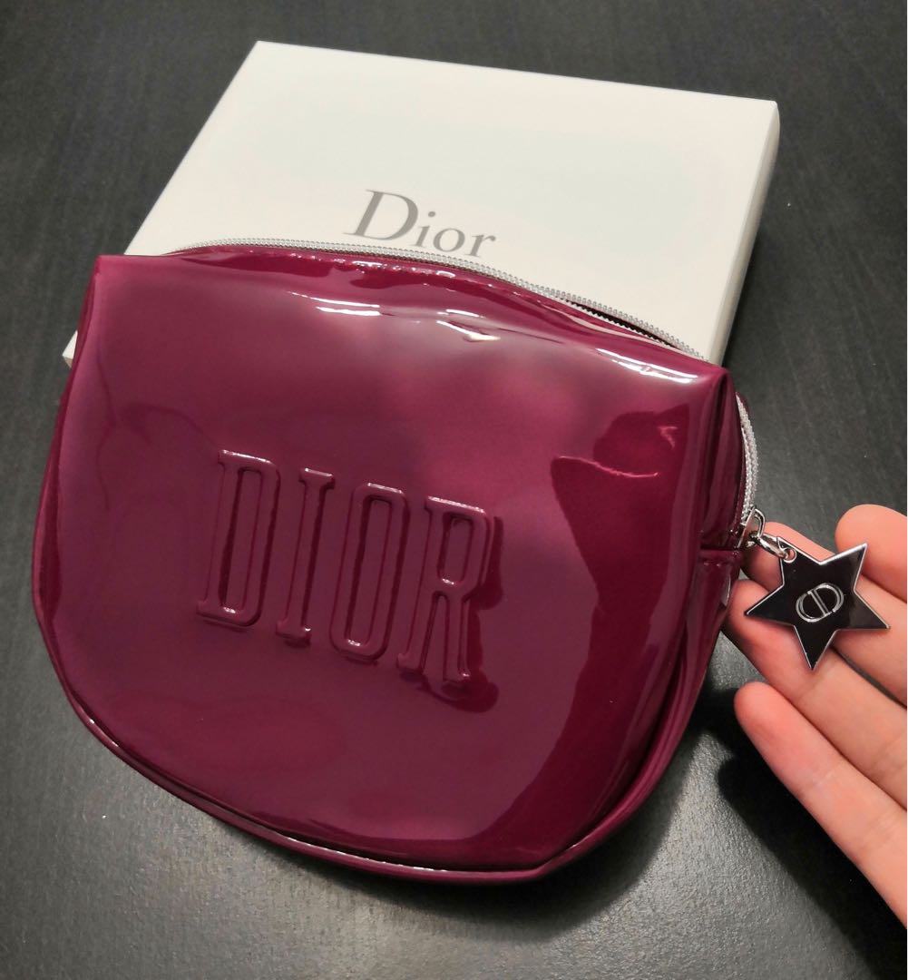 Sold out ~Dior beauty maroon pouch, Luxury, Bags & Wallets on Carousell
