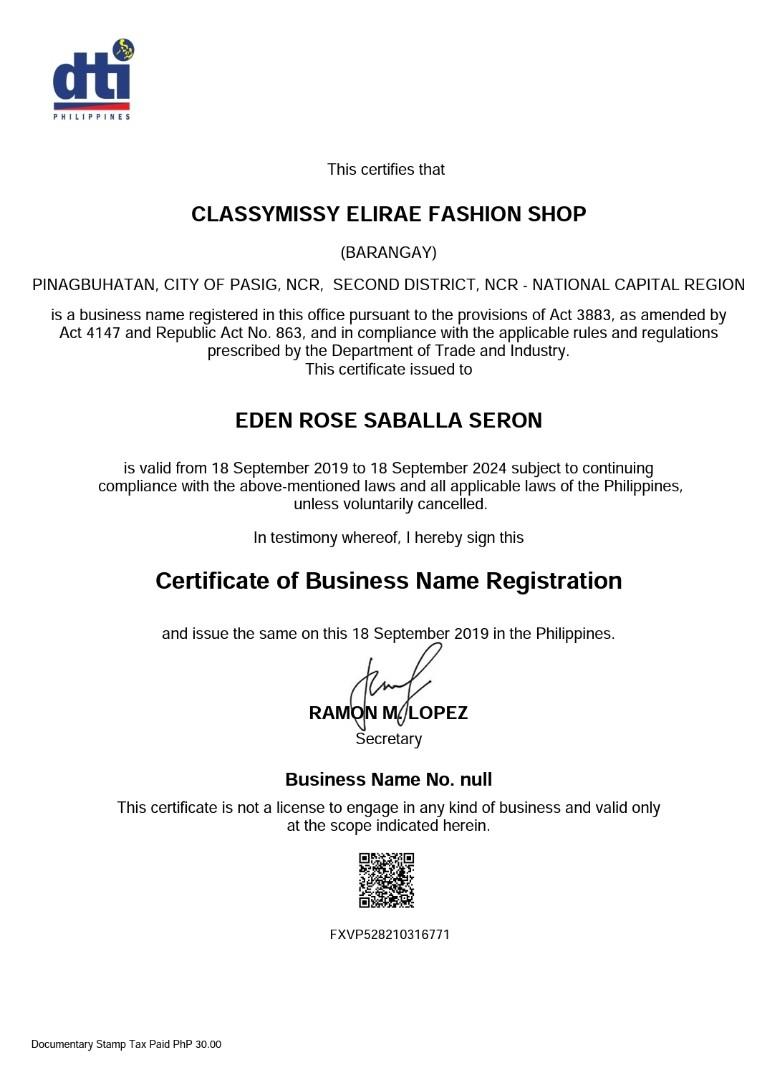 DTI Registration Women s Fashion Dresses Sets Sets Or Coordinates On Carousell