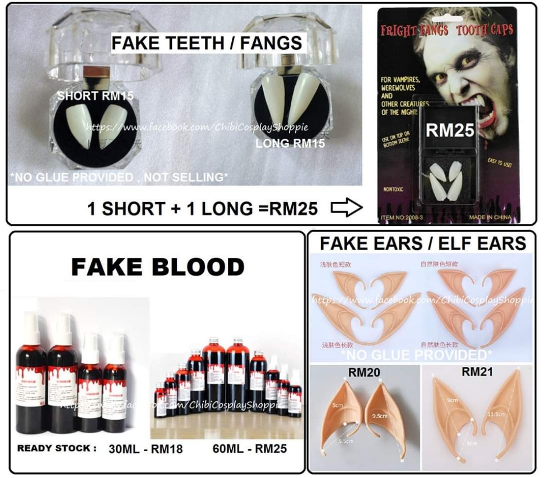 Fake ears / Elf ears / Vampire ears, Women's Fashion, Jewelry ...