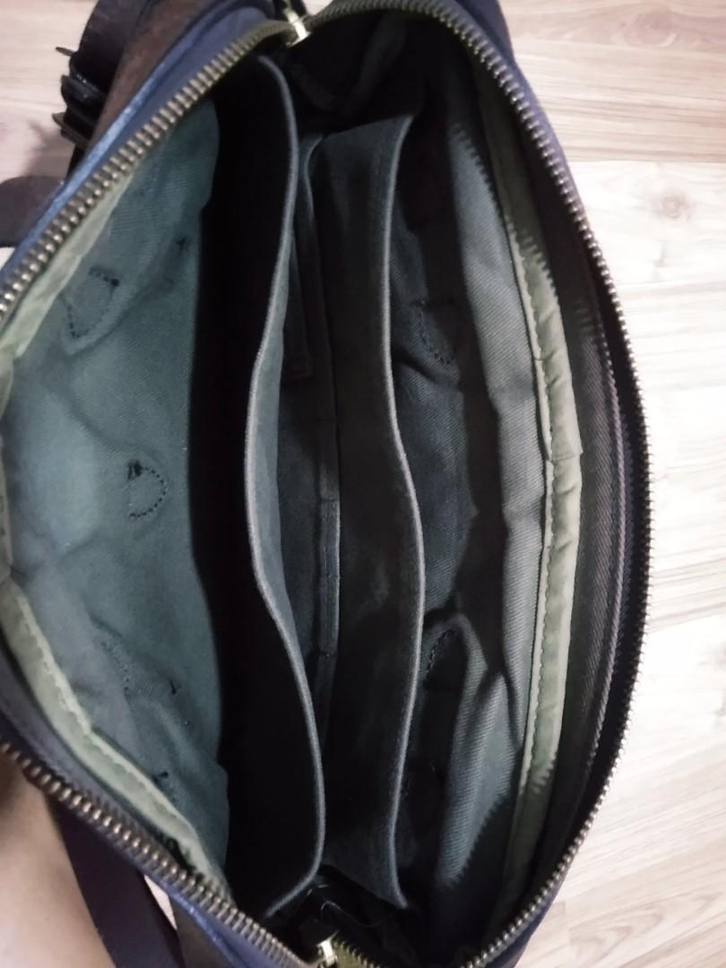 FILSON ( MADE IN USA ) GENUINE LEATHER X HEAVYWEIGHT DENIM BRIEFCASE ...