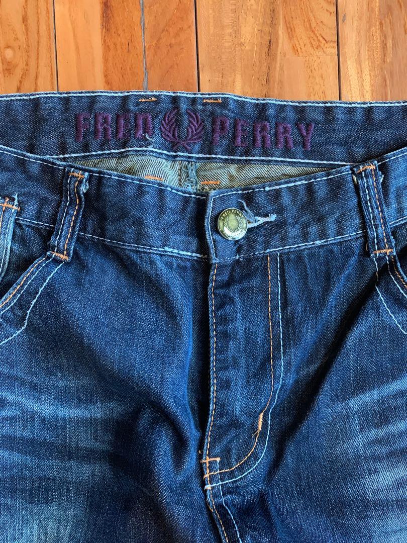 fred perry jeans, Fesyen Pria, Pakaian , Bawahan di Carousell