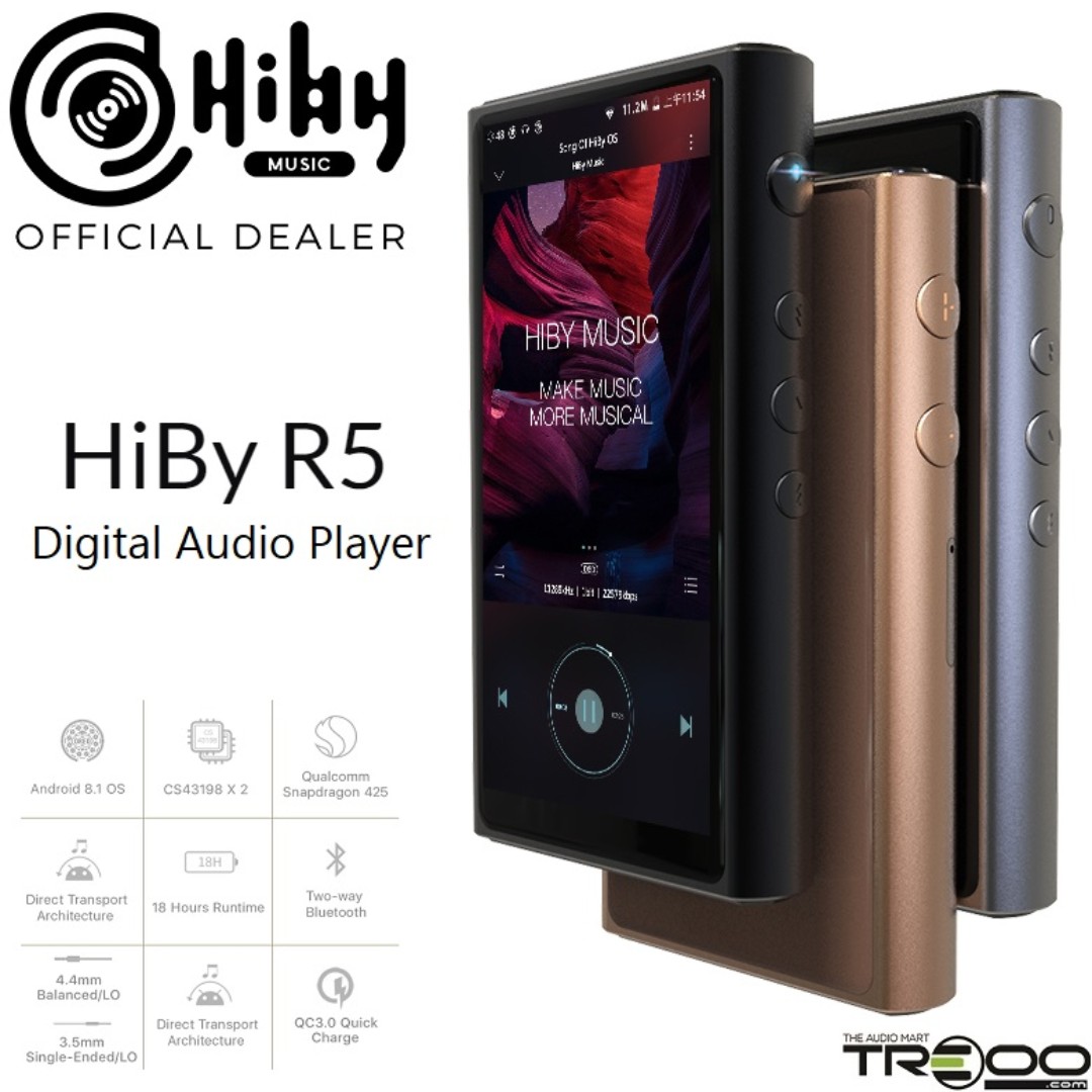 [EX-DEMO] HiBy R5 High-Res Digital Audio Player (Black unit), Audio ...