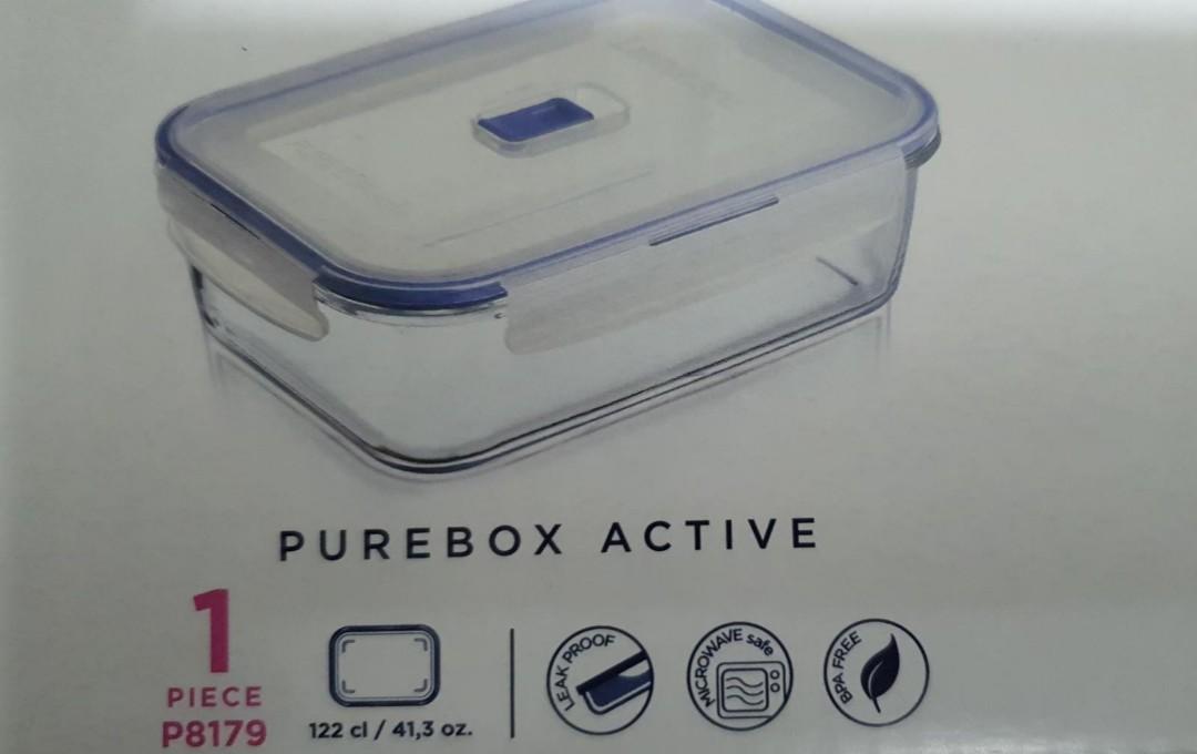 New Luminarc glass lock container with valve, Furniture & Home Living ...