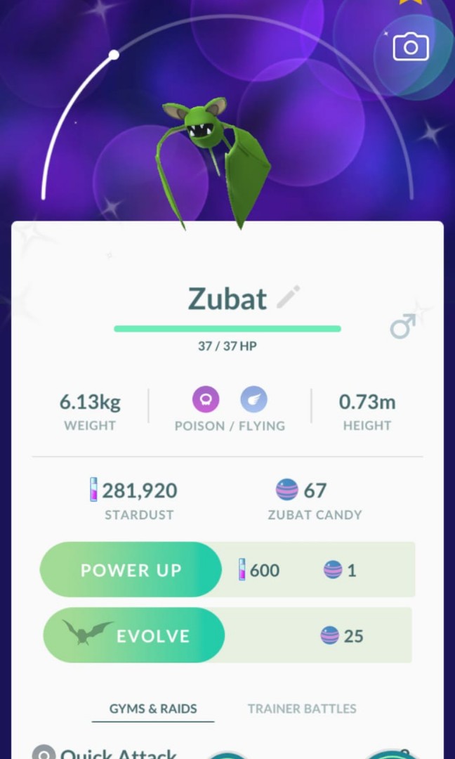 Pokemon Go Shiny Zubat, Video Gaming, Gaming Accessories, Game Gift ...