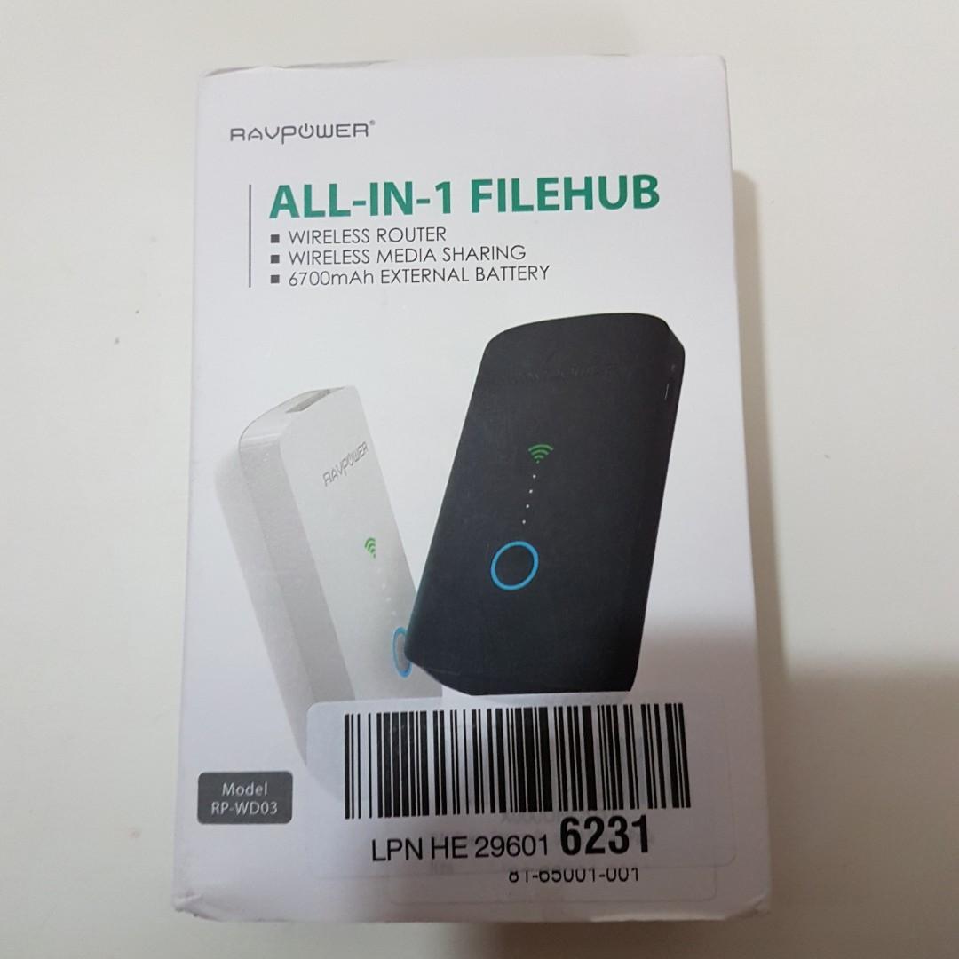 RAVPower FileHub Plus, Wireless Travel Router, Portable SD Card Reader ...
