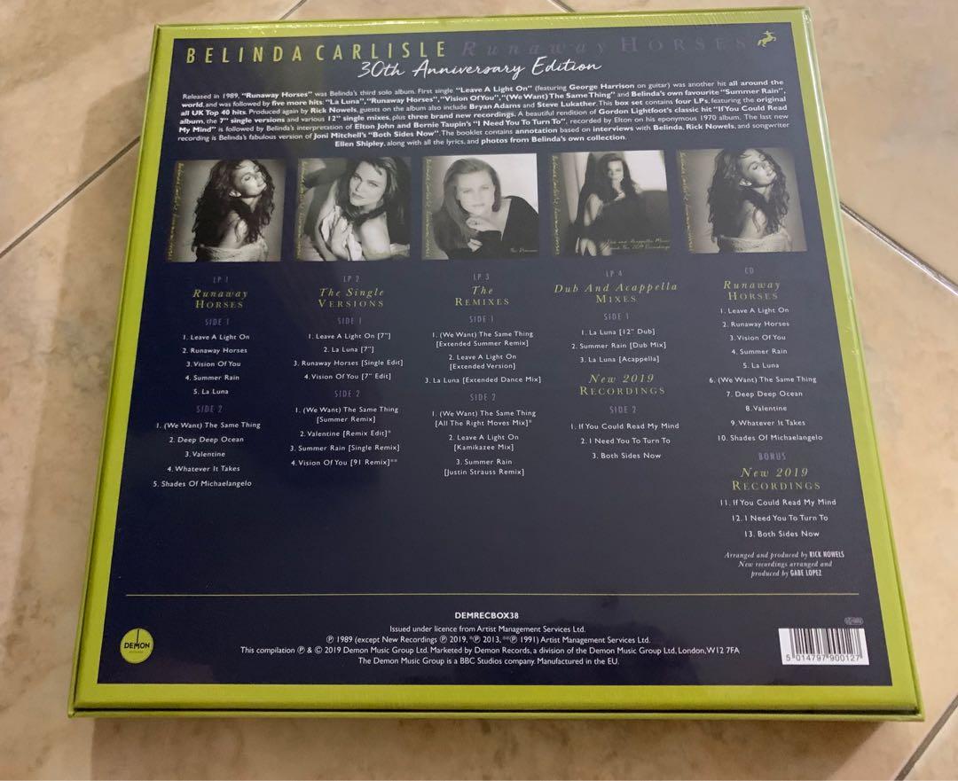 [Sign Copy] Belinda Carlisle Runaway Horses 30th Anniversary 4 LP vinyl ...