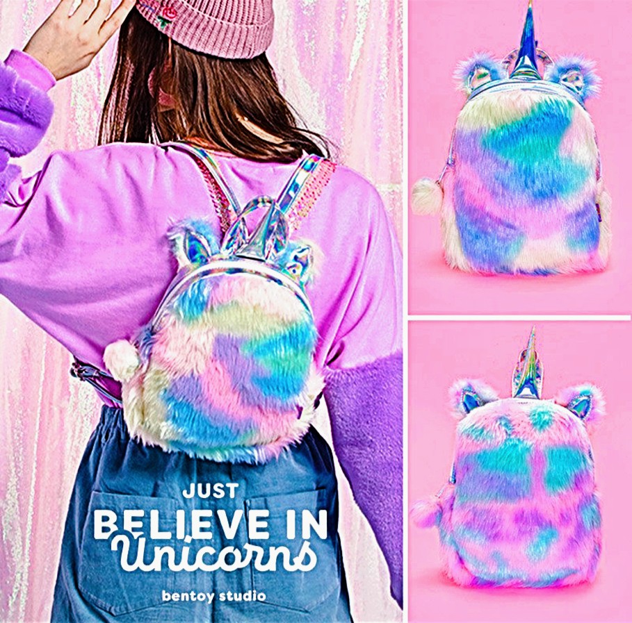 Unicorn Furry Backpack, Women's Fashion, Bags & Wallets, Backpacks on ...