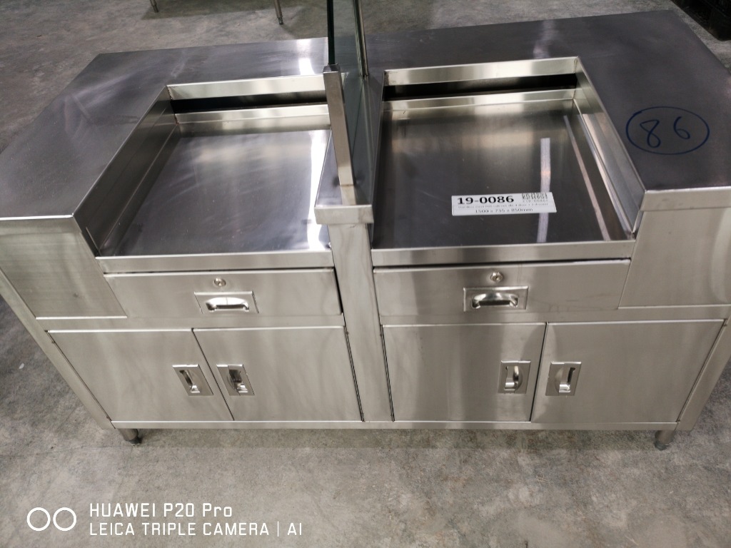 Used Stainless steel POS cabinet dbl 4 door + 2 drawer, Furniture ...