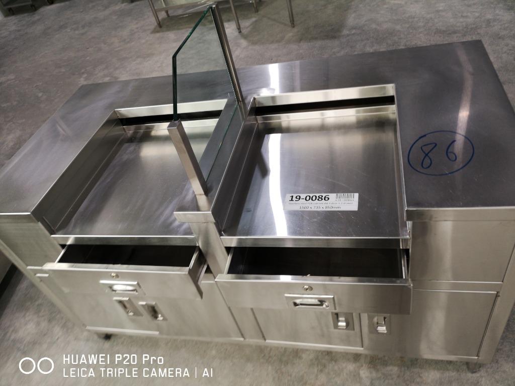 Used Stainless steel POS cabinet dbl 4 door + 2 drawer, Furniture ...