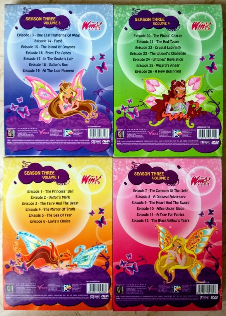 Winx Club Season 3 DVD Set, Musik & Media, CD, DVD & Lainnya di Carousell