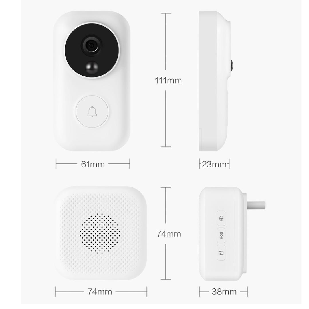 Xiaomi Zero Smart Camera Doorbell Set Door Bell Wifi Wireless CCTV AI ...