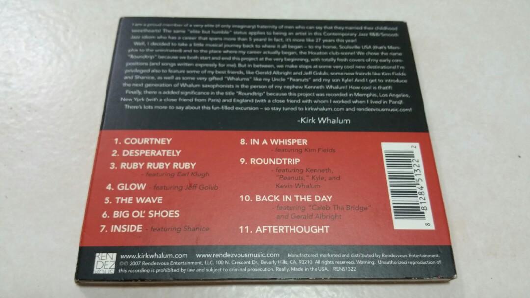 Kirk Whalum Roundtrip Original English Audio CD, Hobbies & Toys, Music ...