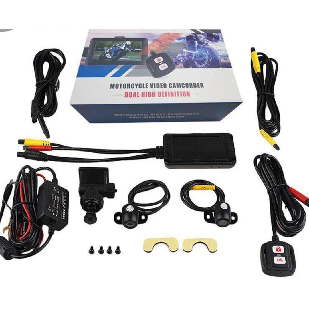 Mini Full HD 720P Motorcycle Camera DVR Dash Cam Dual-channel Front ...