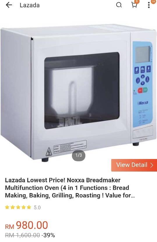 Noxxa Breadmaker/Multifunctional Oven Model BM315SC, TV & Home ...