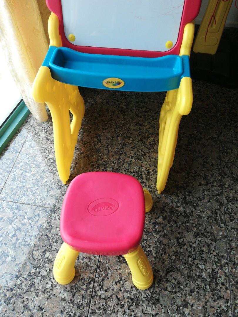 Crayola easel board and reversible table with stool, Babies & Kids ...