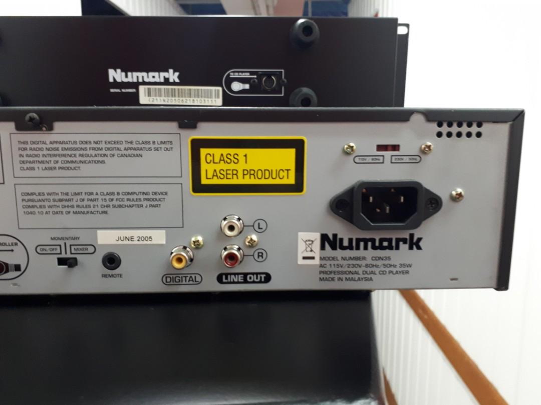 Numark CDN35 Dual CD Player, Hobbies & Toys, Music & Media, Music ...