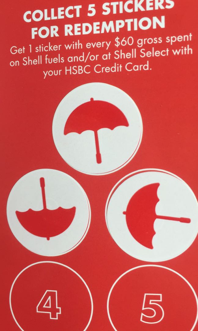 Shell HSBC Umbrella Stickers, Everything Else on Carousell