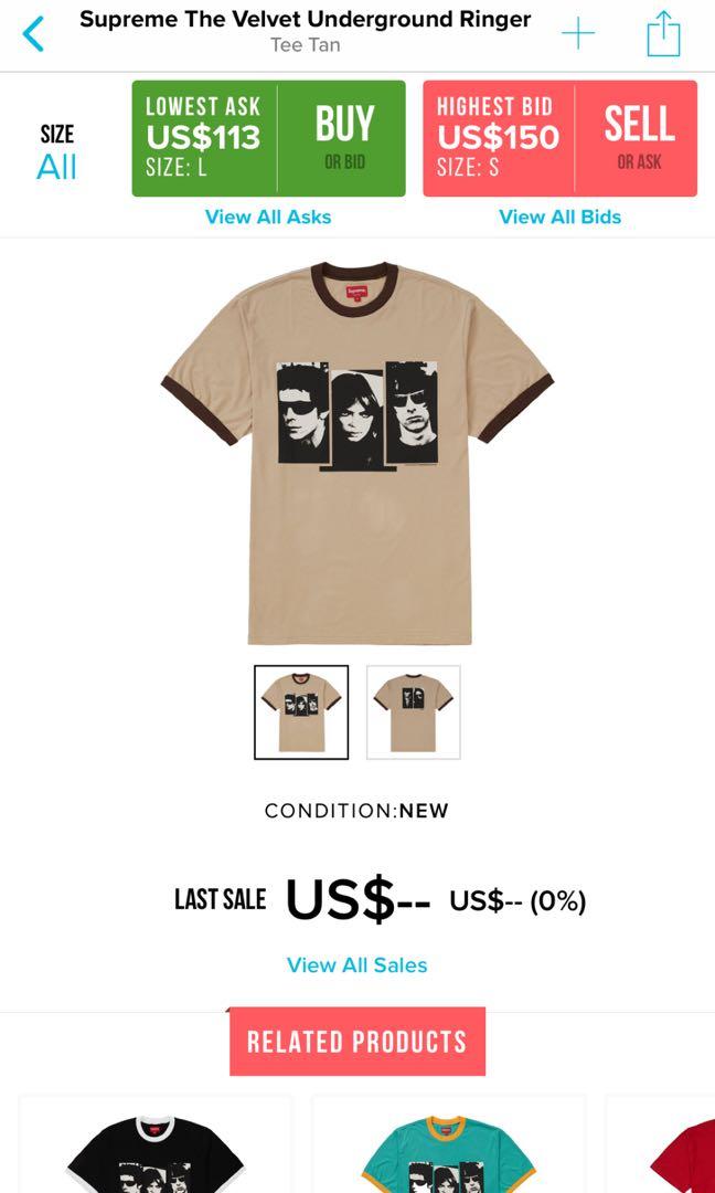 Supreme the velvet underground ringer, Men's Fashion, Tops & Sets ...