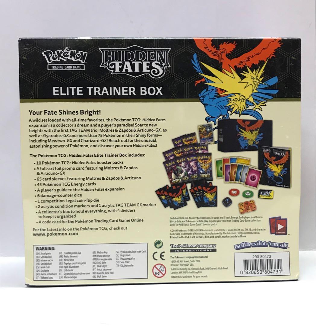 The Pokémon TCG: Hidden Fates Elite Trainer Box, Hobbies & Toys, Toys ...