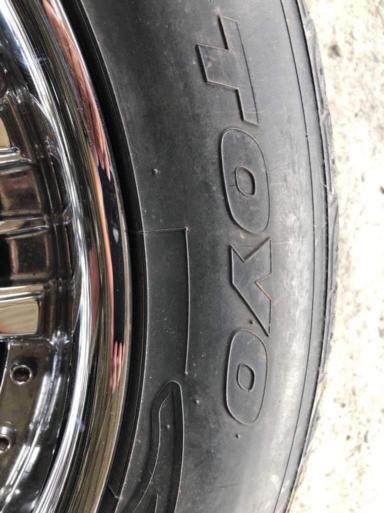 20" Chrome Touchdown mags used 6Holes pcd 139 with 265-50-20 Toyo used ...