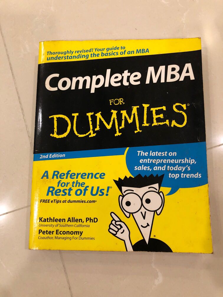 Complete MBA for Dummies, Hobbies & Toys, Books & Magazines, Fiction ...