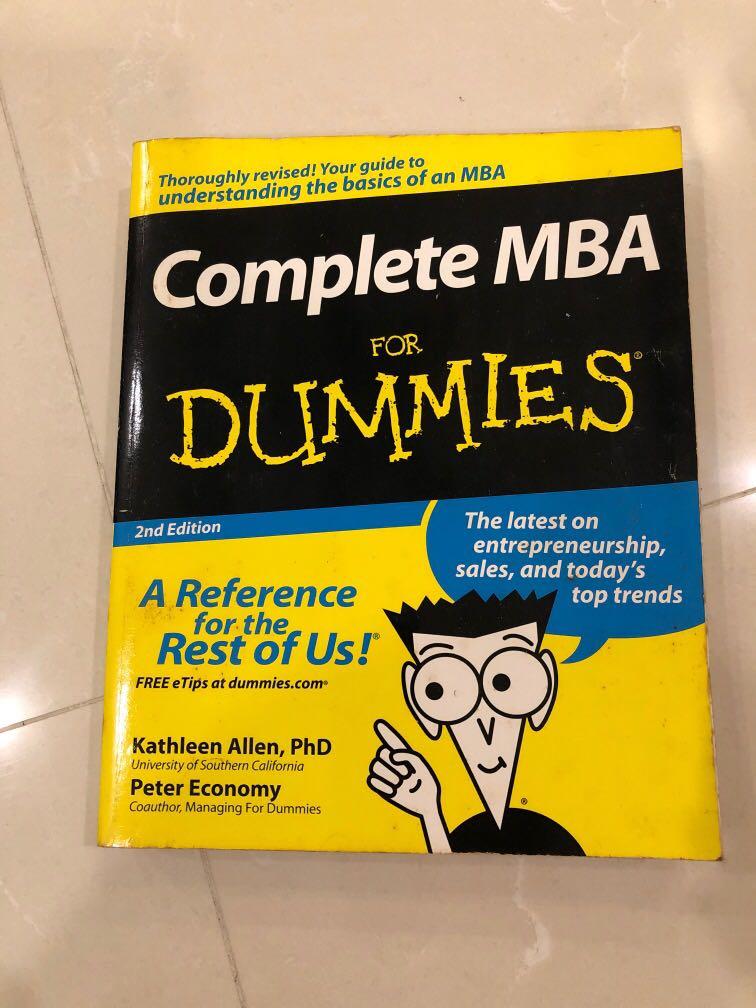 Complete MBA for Dummies, Hobbies & Toys, Books & Magazines, Fiction ...