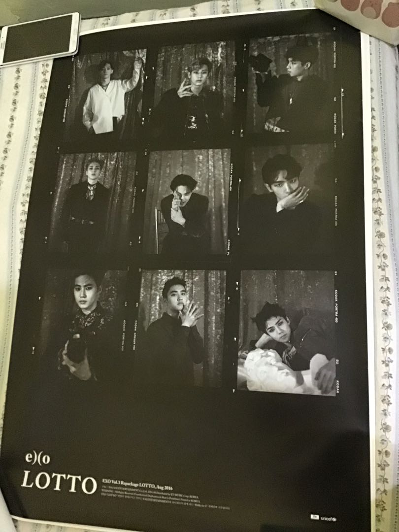 EXO Lotto Poster, Hobbies & Toys, Memorabilia & Collectibles, K-Wave on ...