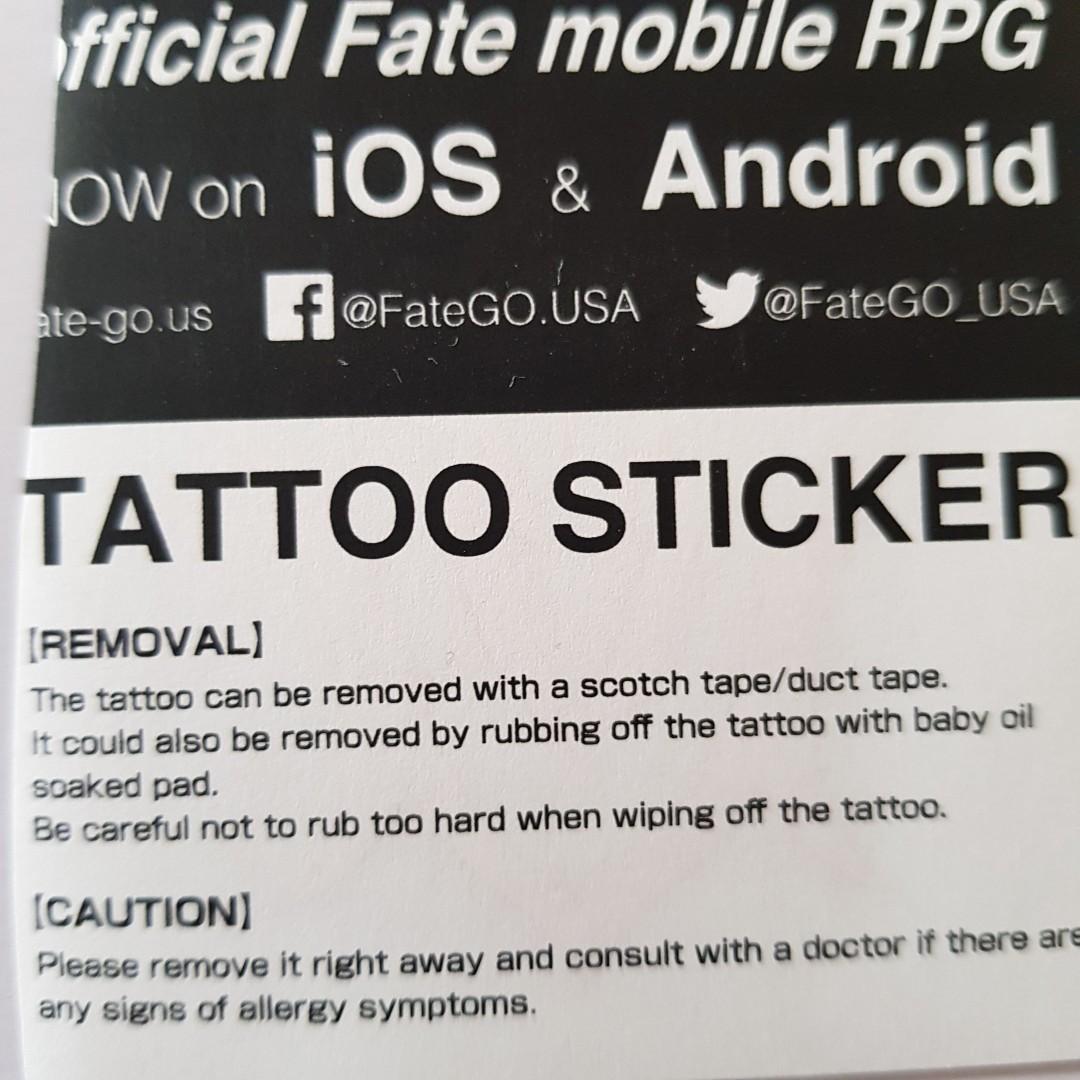 Fate Zero Master Command Spell Tattoo Sticker, Hobbies & Toys ...