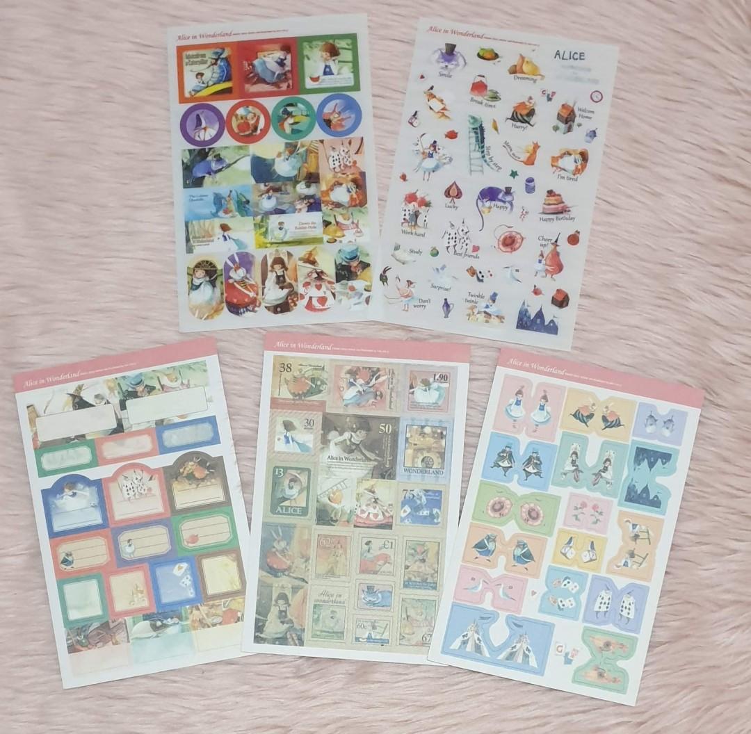 Indigo Classic Story Series Sticker Set (Alice in Wonderland), Hobbies ...