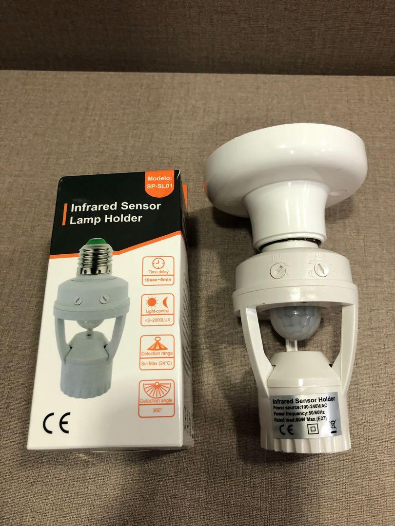 Infrared Sensor light bulb Holder, Furniture, Home Decor, Lighting ...