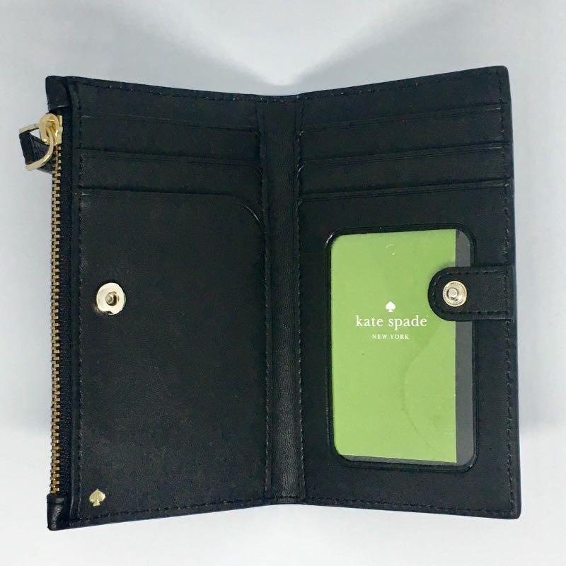 Kate Spade Slim Bifold Wallet (Black), Women's Fashion, Bags & Wallets ...