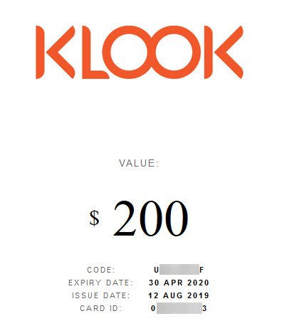Klook S$200 Voucher, Tickets & Vouchers, Vouchers on Carousell