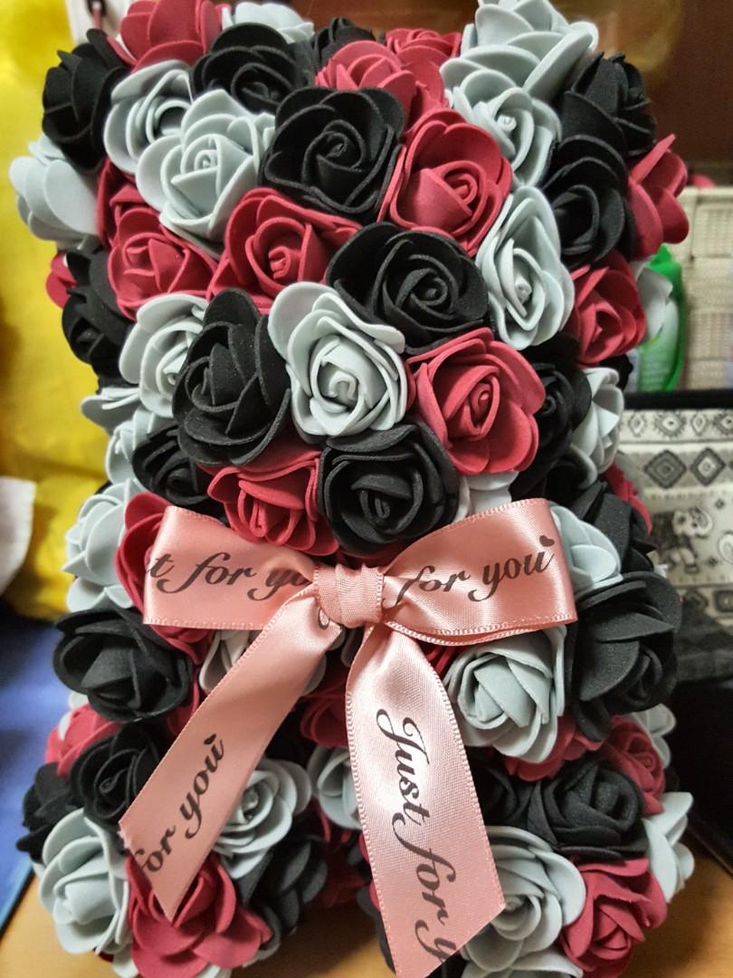 Mixture Rose Crafts Bear, Design & Craft, Handmade Craft on Carousell