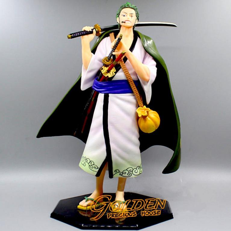 One Piece Roronoa Zoro Kimono Battle Form Figurine Toys 25cm PVC Action ...